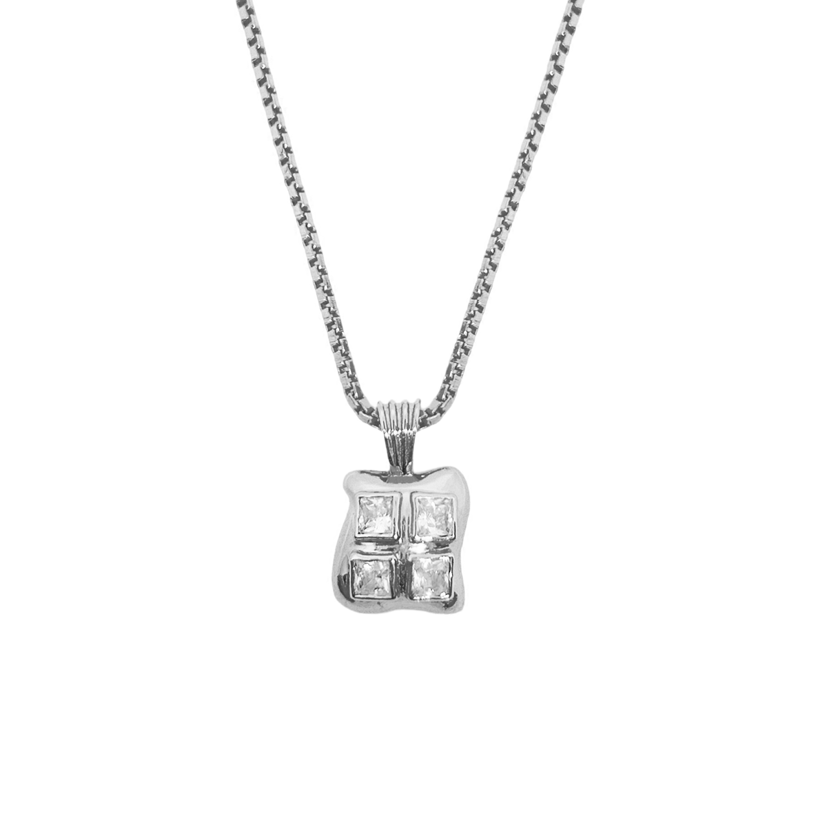 Silver Plated Addison Square Pendant Necklace Legacy Collection ...