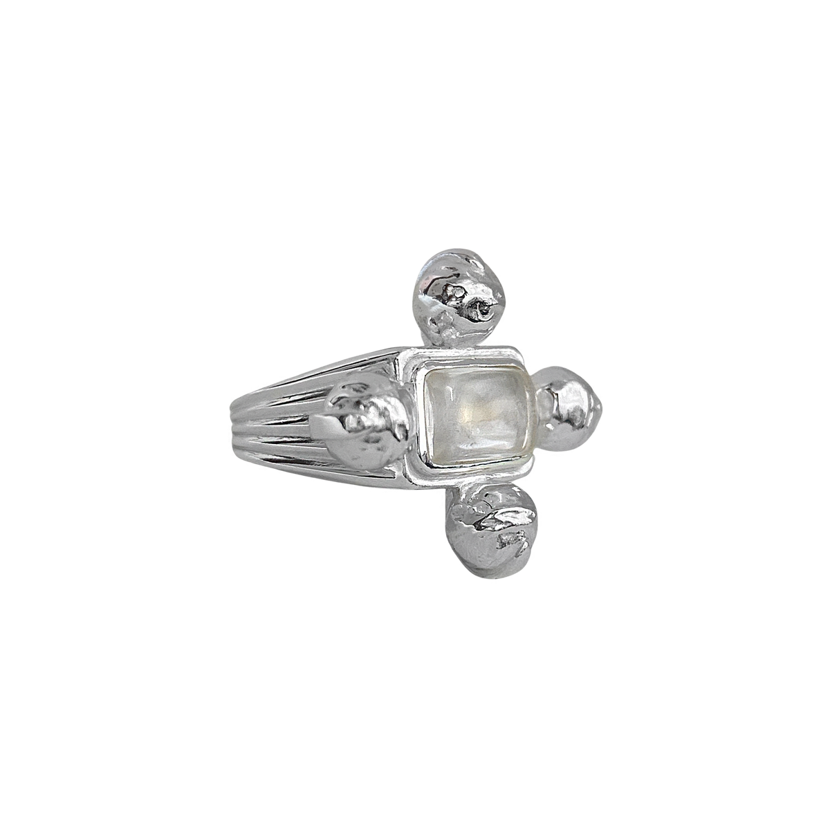 SILVER Petra Ring CRYSTAL QUARTZ Statement Cocktail Ring Jewellery ...